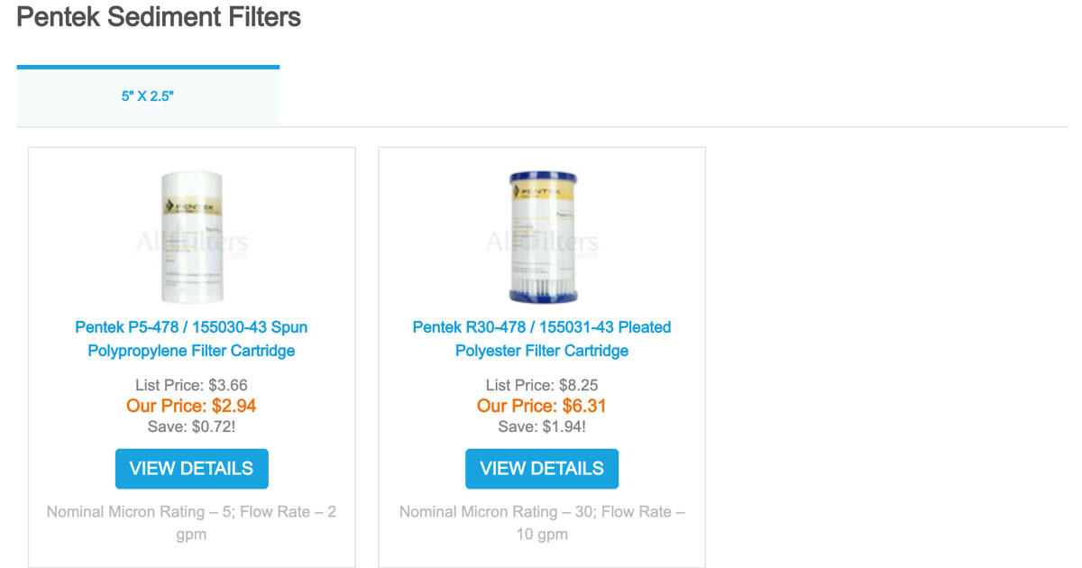 Pentek Sediment Water Filters - FREE SHIPPING at $99!